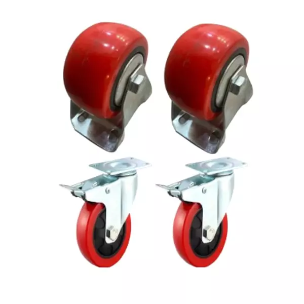 Buy SUWAS TROLLEY STORE 4x2 Inch 500 Kg PU Set Of 2 Fixed & 2 Swivel ...