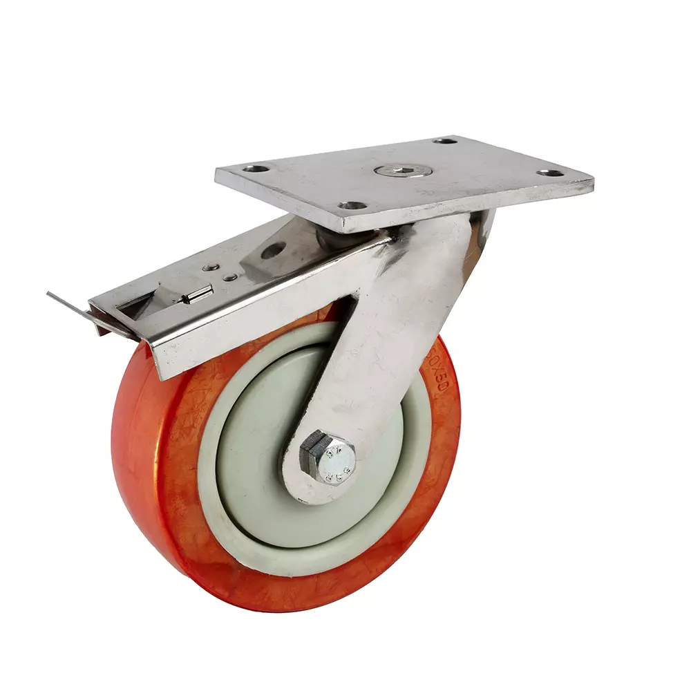 Buy MUVALL Polyurethane Wheel with Stainless Steel Castor 125x38 mm ...