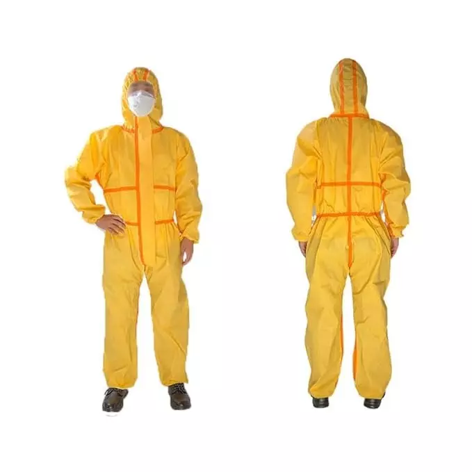Buy The Mask Lab PPE Kit Suit without Foot Cover Orange L Size 88 GSM ...