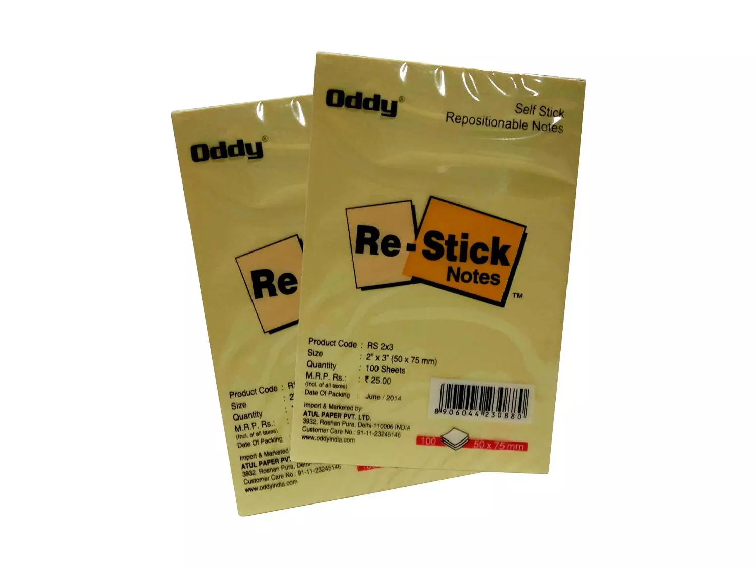 Buy Oddy '2 X 3' Self Stick Repositionable Note Pad 100 Sheets (Set of ...