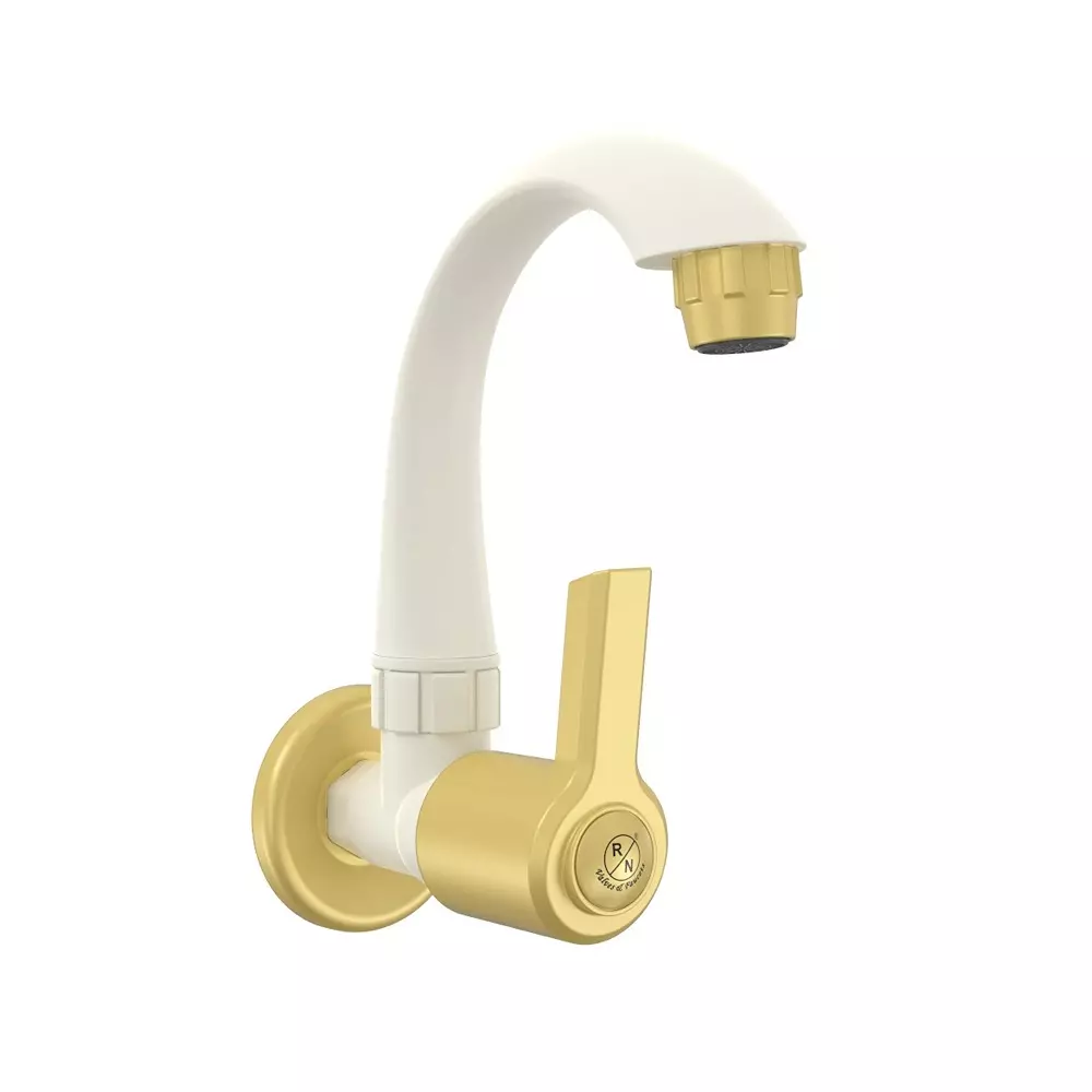 Buy RN Mini Sink Tap With Flange Wall Mounted PTMT Ivory Bright Gold 1/ ...