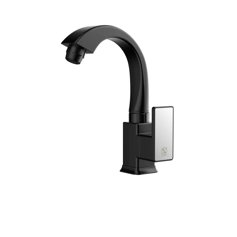 Buy RN PTMT Swan Neck Tap Table Mounted 3/4 Inch (20 mm) Size Black for ...