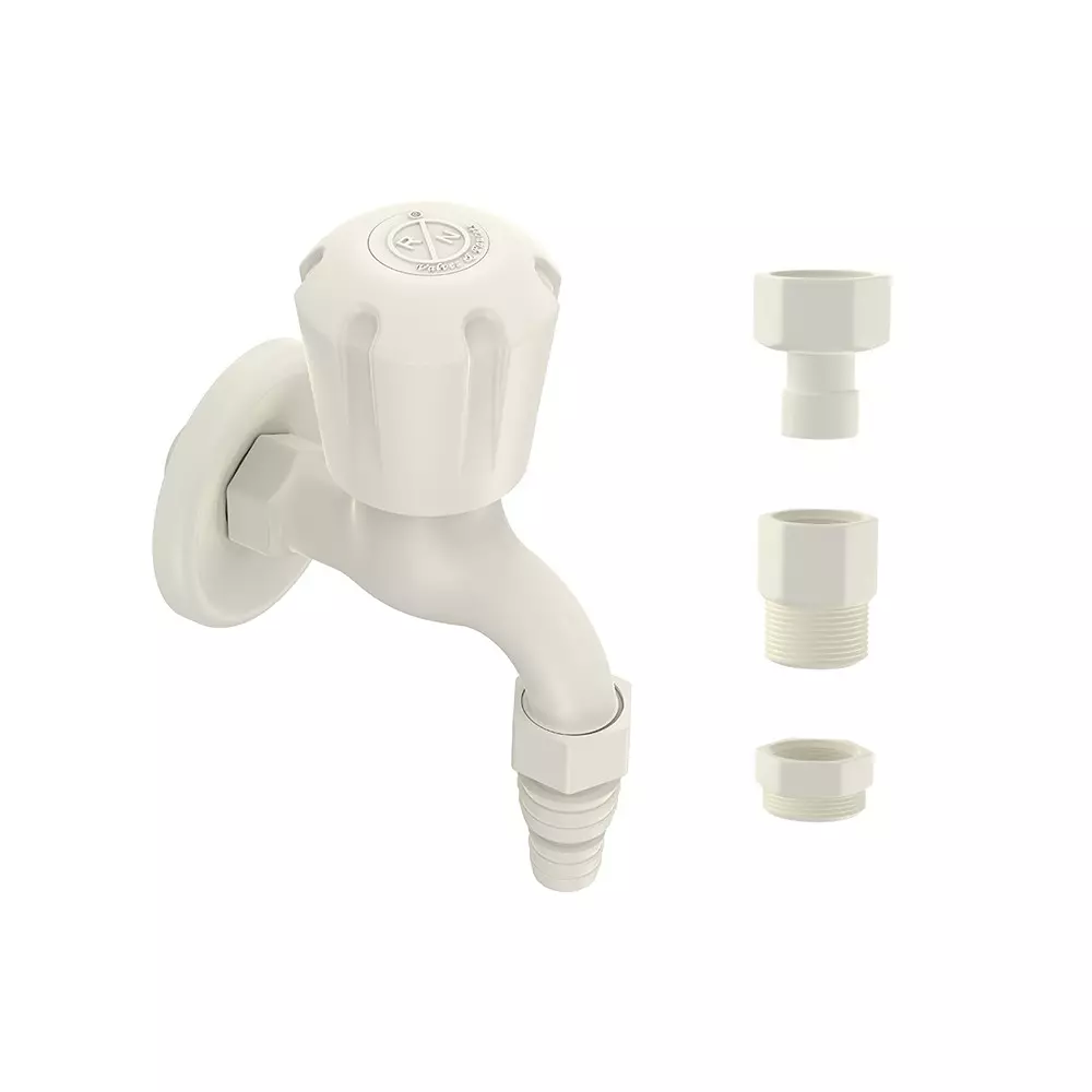 Buy RN Washing Machine Faucet Tap Kit PTMT Ivory 1/2 Inch (15 mm) Size ...