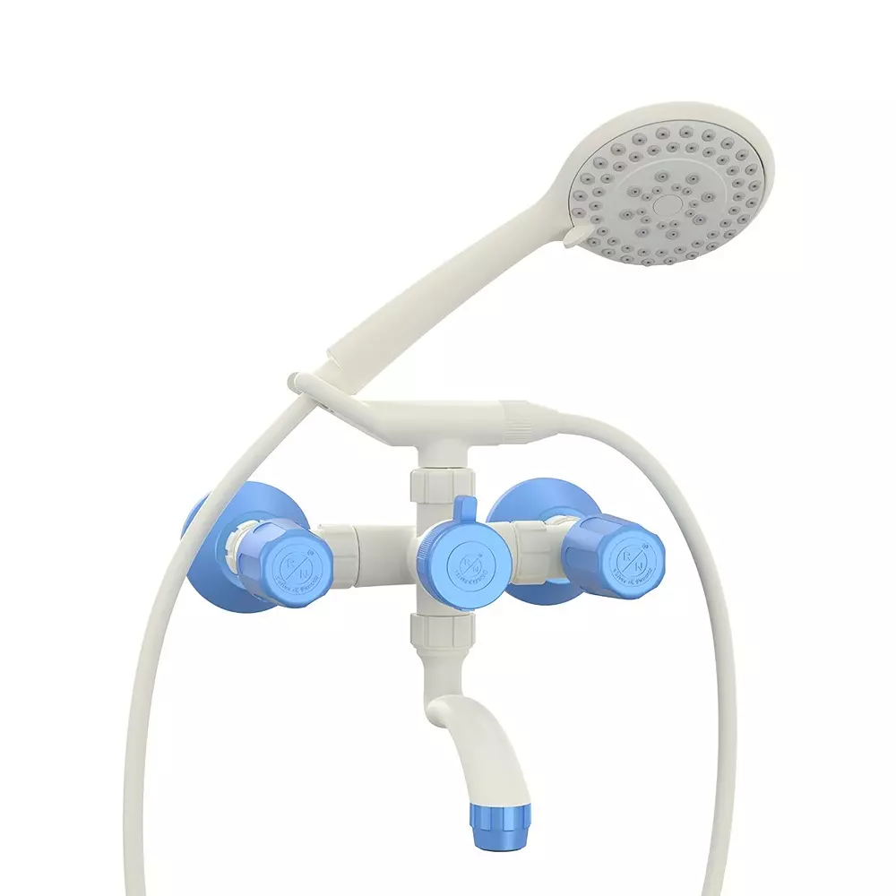 Buy RN Wall Mixer Telephonic Tap With Crutch PTMT Ivory Blue 1/2 Inch ...