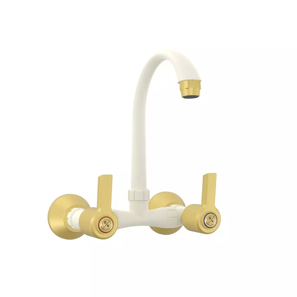 Buy RN Foam Flow Sink Mixer Tap PTMT Ivory Bright Gold 1/2 Inch (15 mm ...