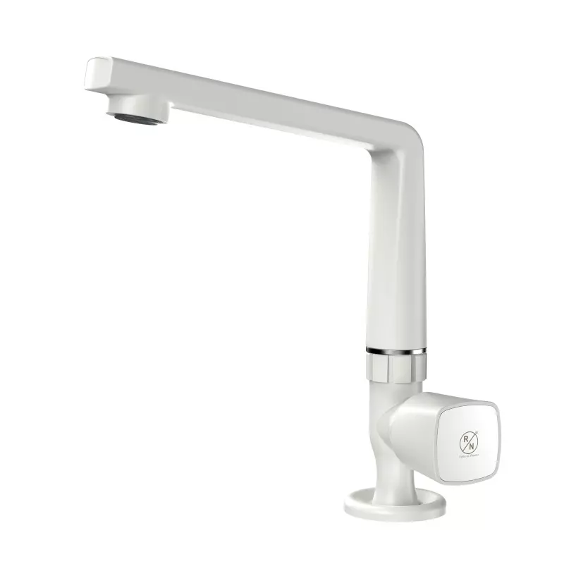 Buy RN PTMT Swan Neck Tap Table Mounted 1/2 Inch (15 mm) Size White ...