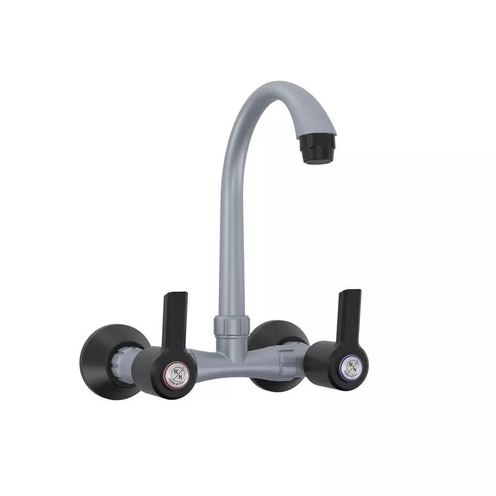 Buy RN Foam Flow Sink Mixer Tap PTMT Metallic Grey Black 1/2 Inch (15 ...