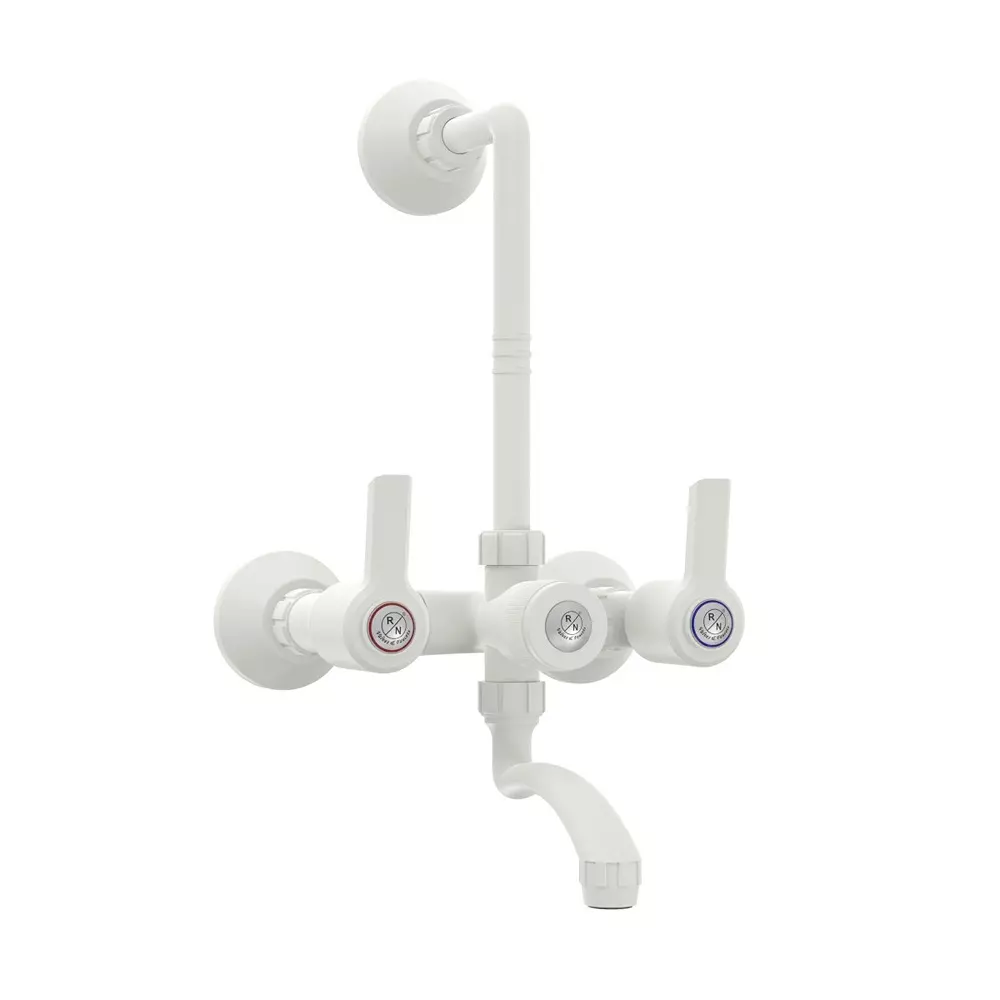 Buy RN Wall Mixer Tap With L Bend PTMT White 1/2 Inch (15 mm) Size for ...