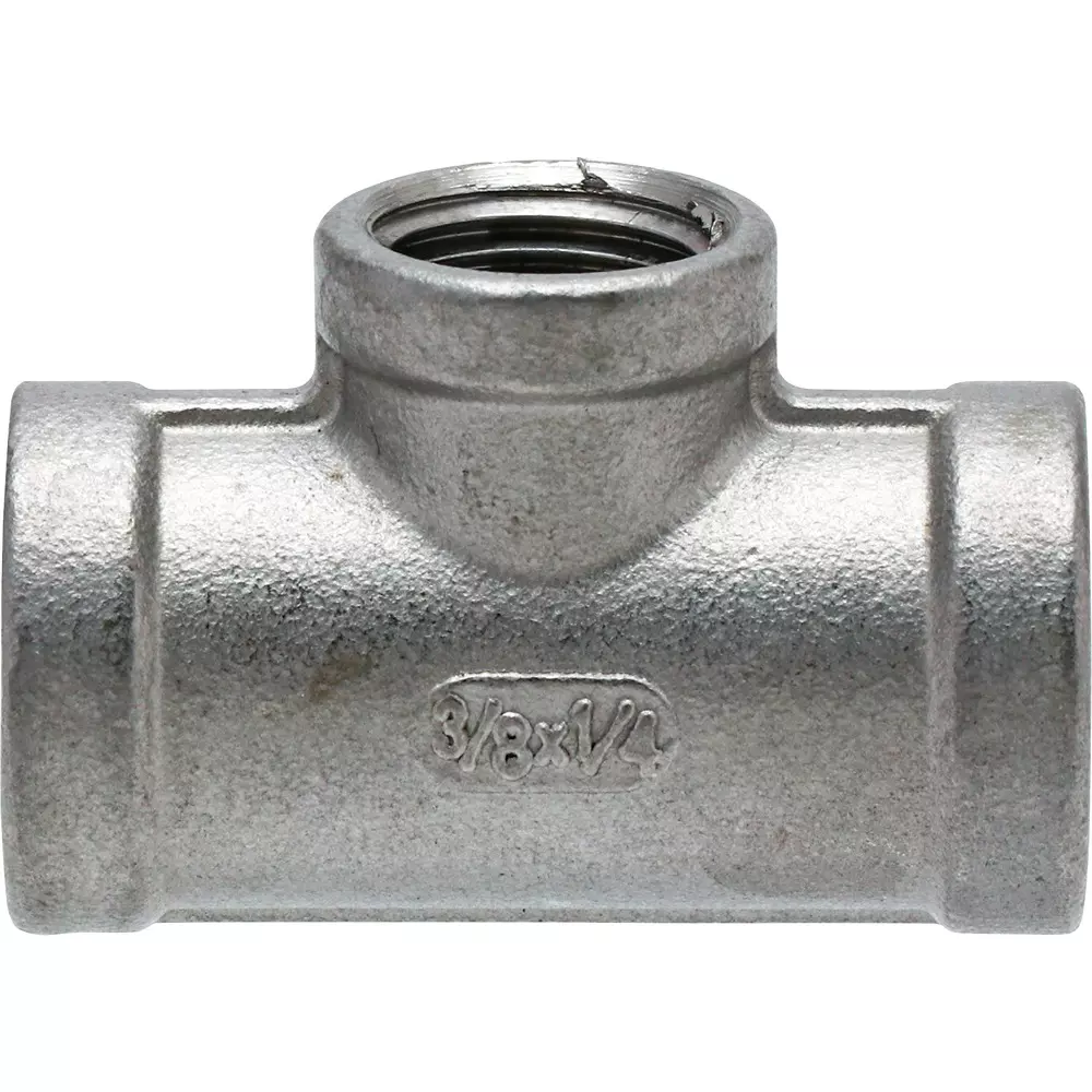 Buy MonotaRO Threaded Reducing Tee Stainless Steel 1 Mpa PT Screw 10x8 ...