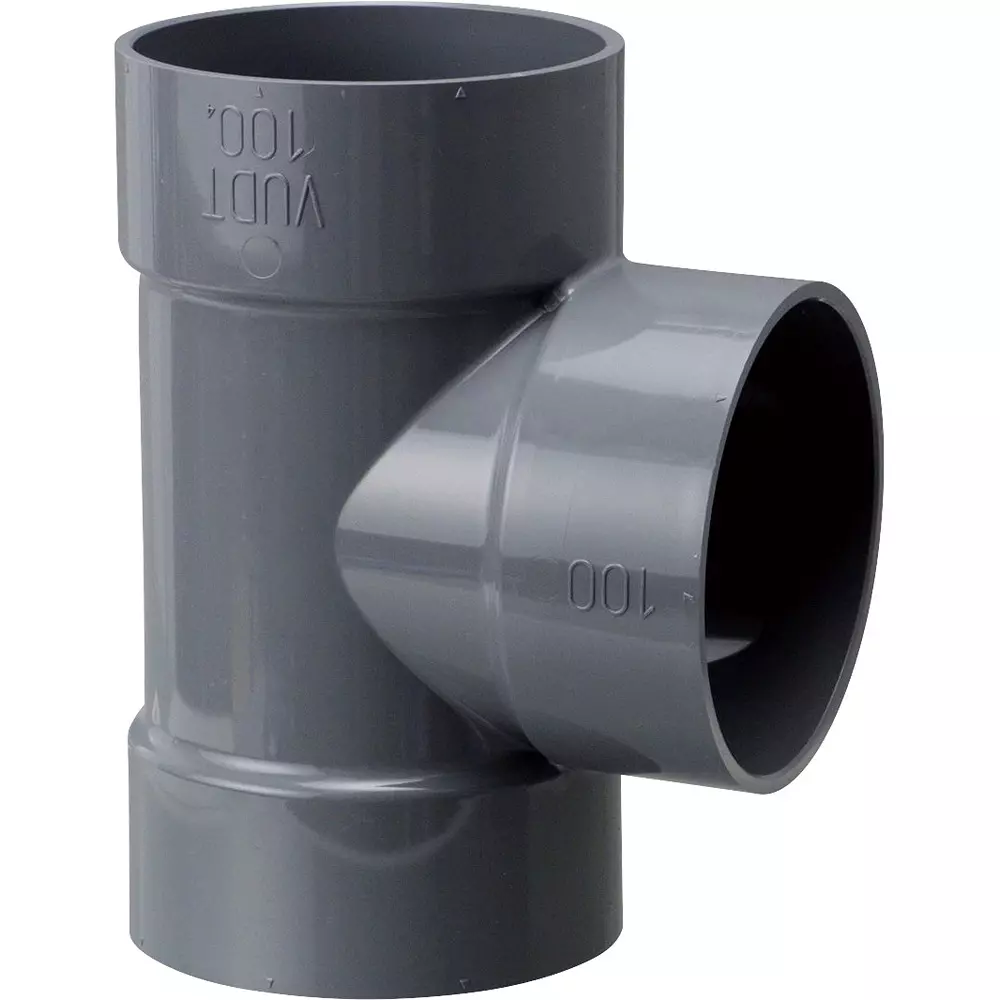 Buy MonotaRO VU90 ° Tee Rigid Polyvinyl Chloride Tee 100 mm Inner ...