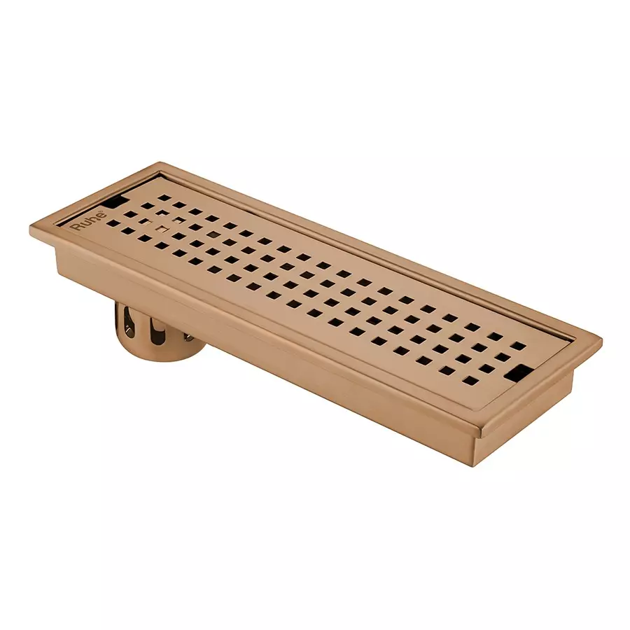Buy Ruhe Palo Shower Drain Channel Rose Gold Copper PVD Coated Size ...