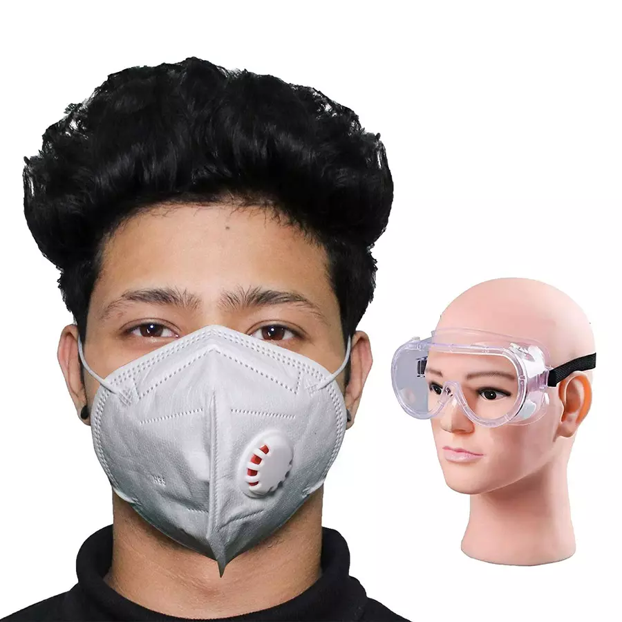 Buy ORILEY GC-001965 White Plastic Goggle with N95 CE Face Mask Online ...