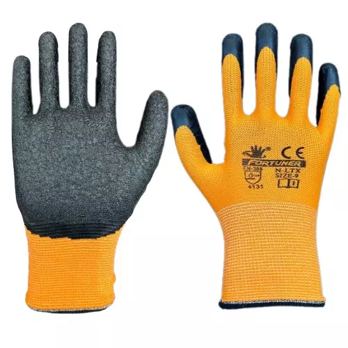 Buy SSWW Palm Coated Safety Gloves Nylon Shell With Synthetic Crinkle ...