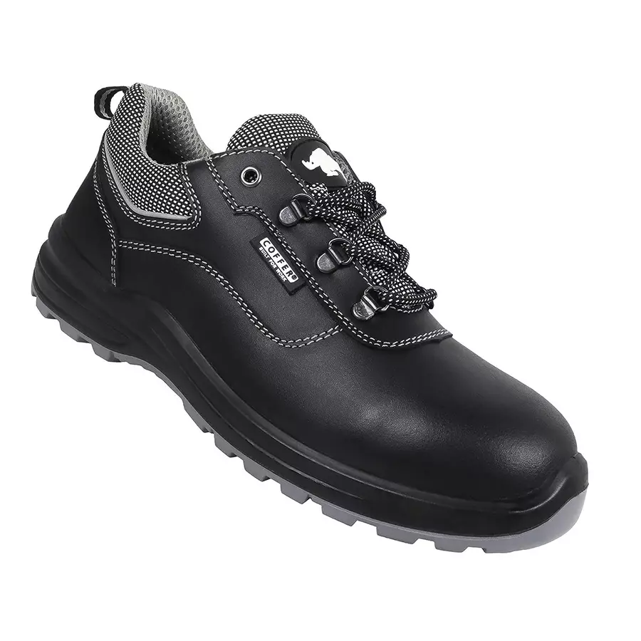 Buy Coffer Safety Black Plain CG Leather Safety Shoe, 82341_M1022_11 ...