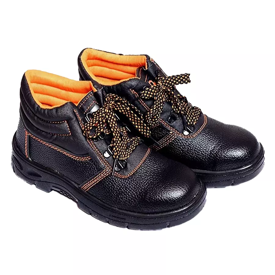 Buy SLT-HUB Exclusive Steel Toe high Ankle Leather Safety Shoes Black ...