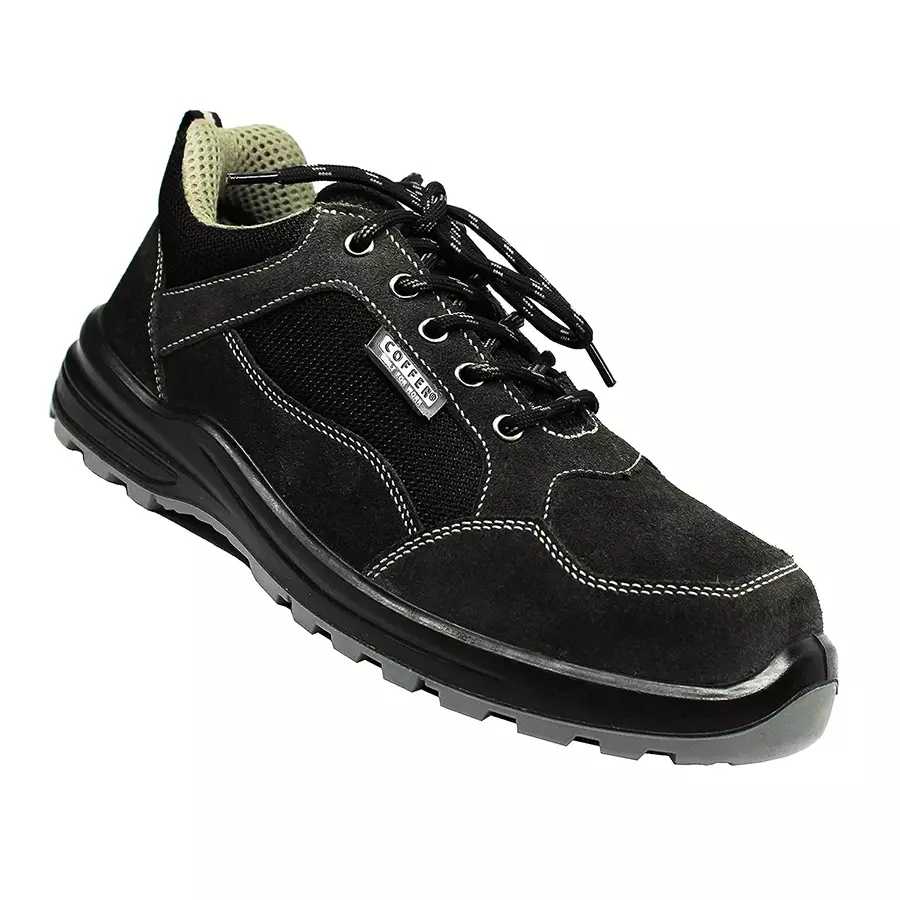 Buy Coffer Safety Black Suede Leather Safety Shoe, 82346_M1034_09 ...