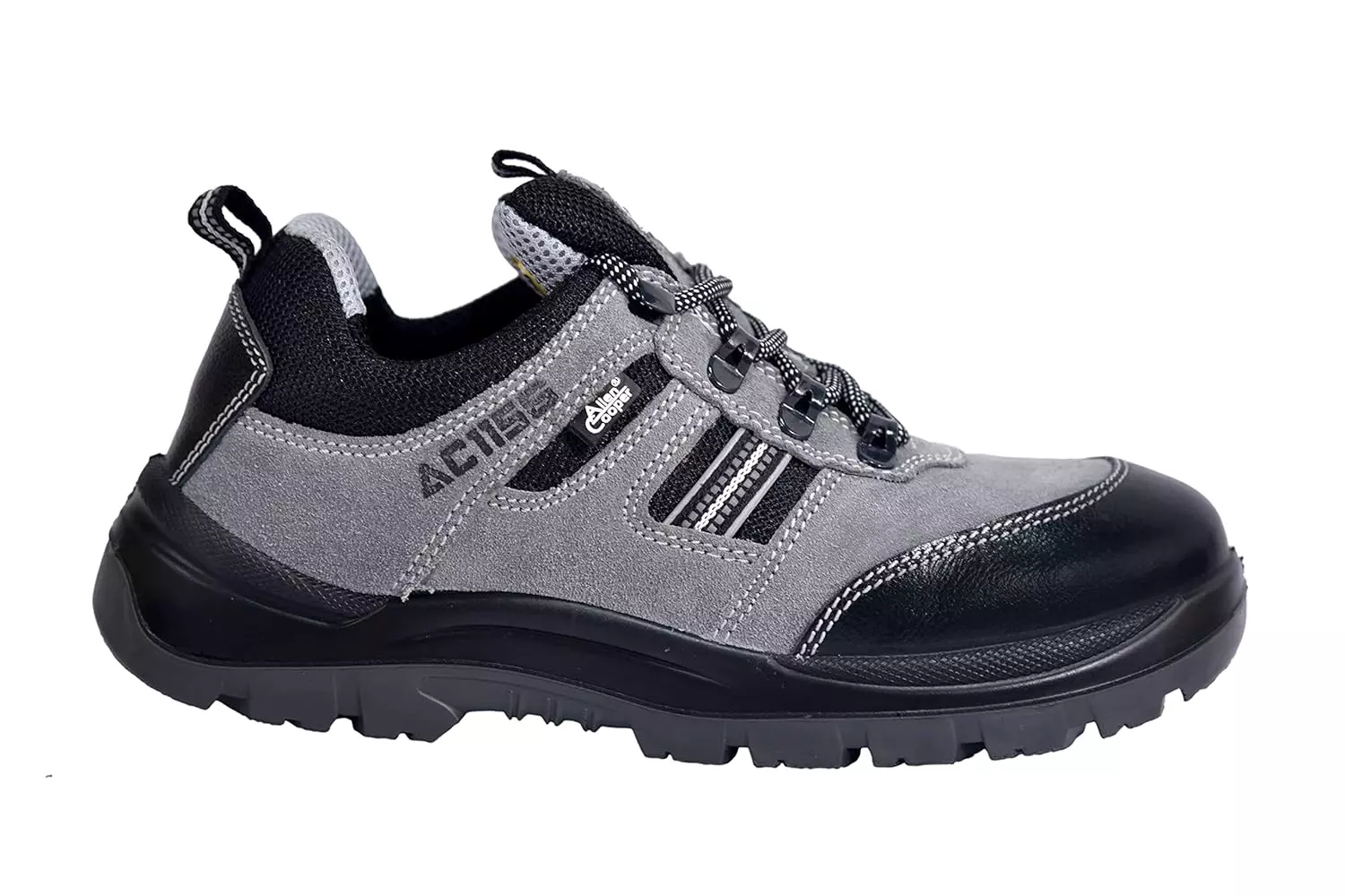 Buy Allen Cooper AC 1156 Antistatic Steel Toe Grey & Black Safety Shoes ...