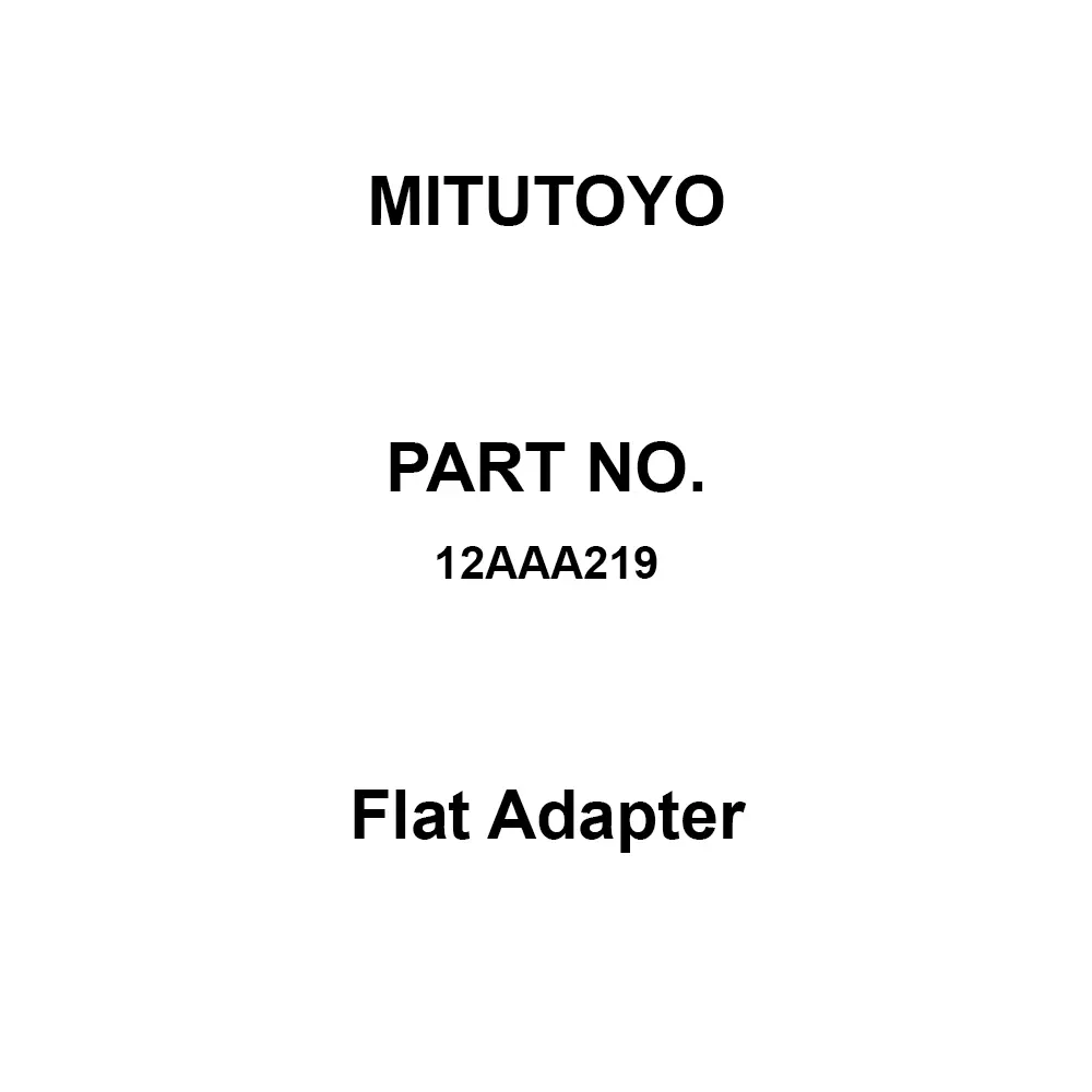 Buy Mitutoyo Flat Adapter for For plane, 12AAA219 Online at Best Prices ...