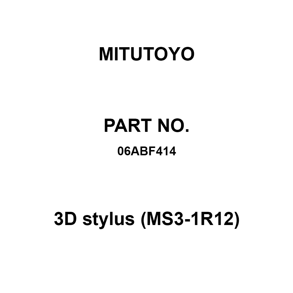 Buy Mitutoyo 3D Stylus (MS3-1R12) Correspondence Ruby Tip, 06ABF414 ...