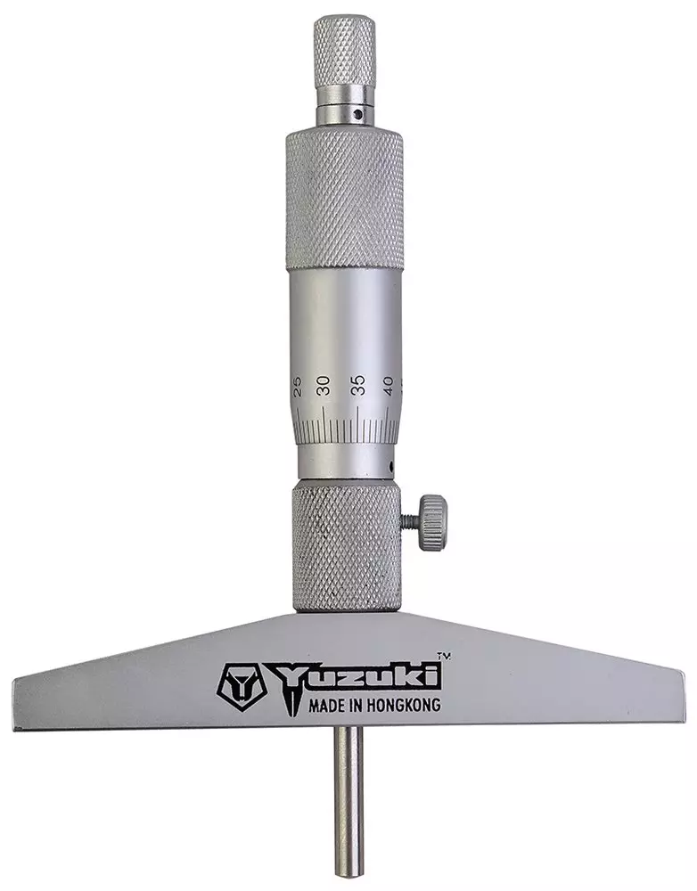 Buy Yuzuki 0-25 mm Heavy Duty Depth Gauge Micrometer with Flat Anvils ...