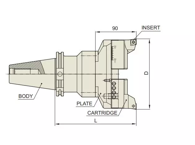 Buy YG1 156 - 216 mm x 230 mm Twin Edge Boring Bar SK50-TBH156-230 ...