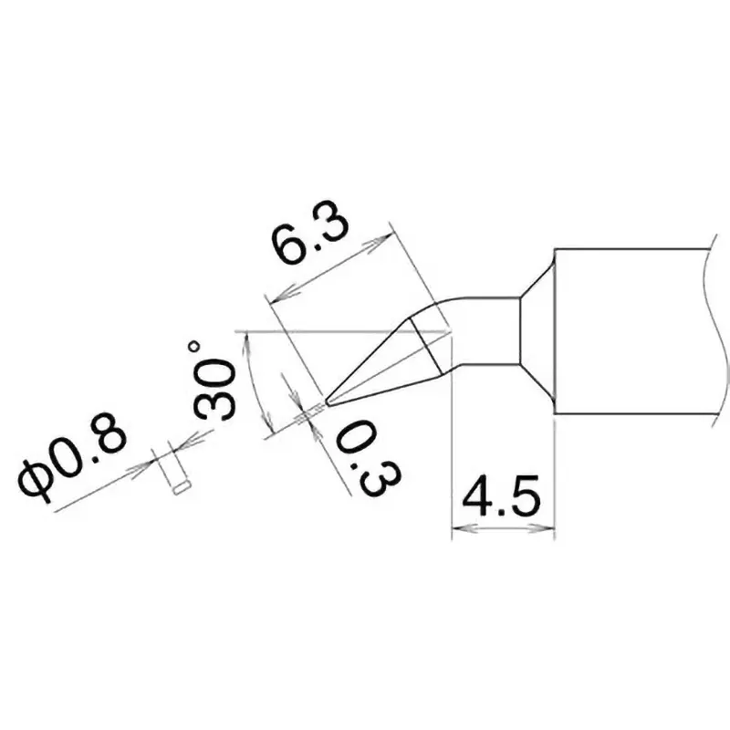 Buy Hakko Soldering Tip Integrated Heater 0.8JD Type Steel FM2030, T22-JD08 Online in India at ...