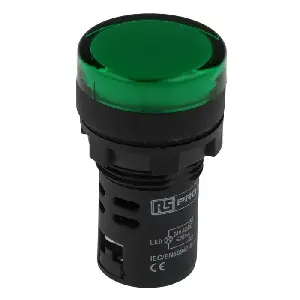 Buy RS PRO LED Pilot Light Panel Mount Green 22 mm Cutout IP65 Round 24 ...